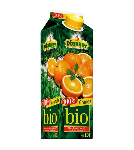 PFANNER BIO ORANGE 100% 1 LTR - Arkadia Foodstore Gozo